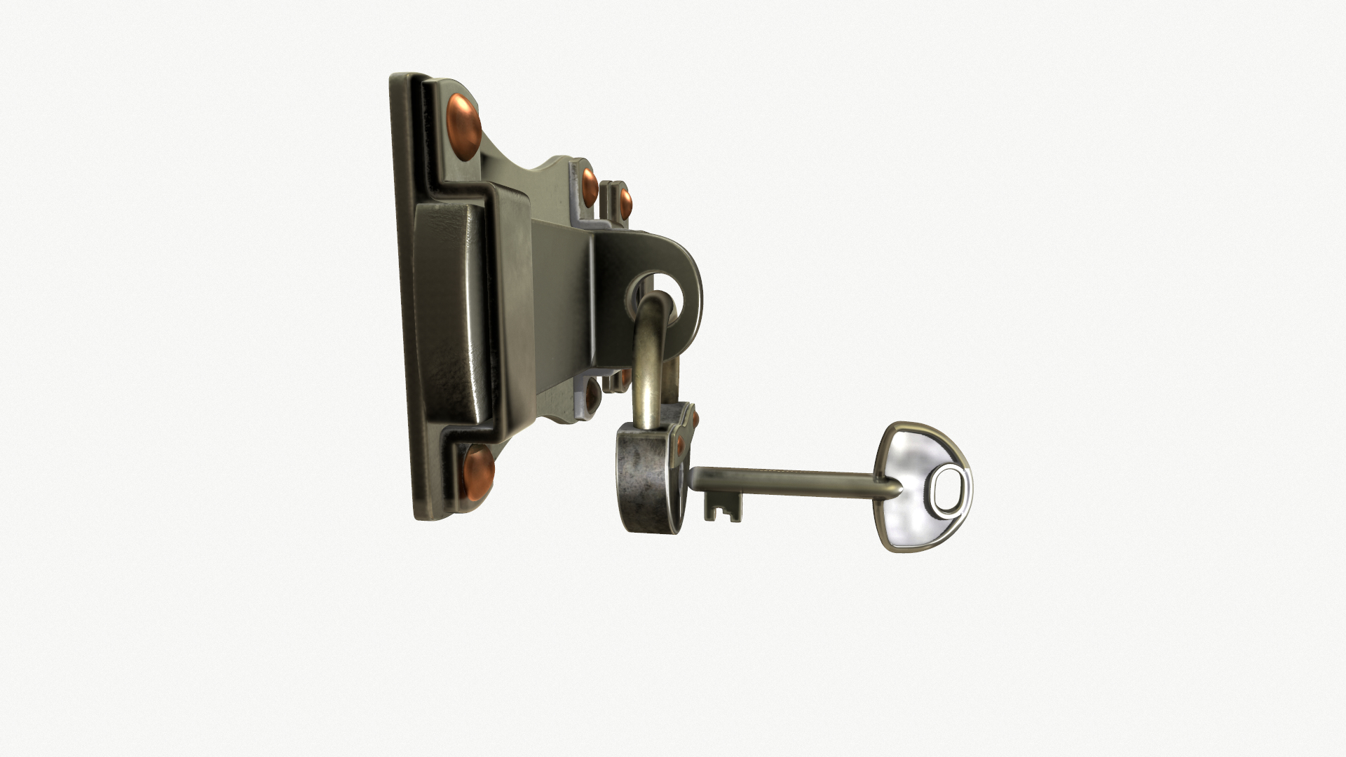 3D Old Padlock And Key Model - TurboSquid 2120894