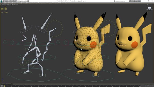 modelo 3d Personaje Pikachu aparejado - TurboSquid 2080807