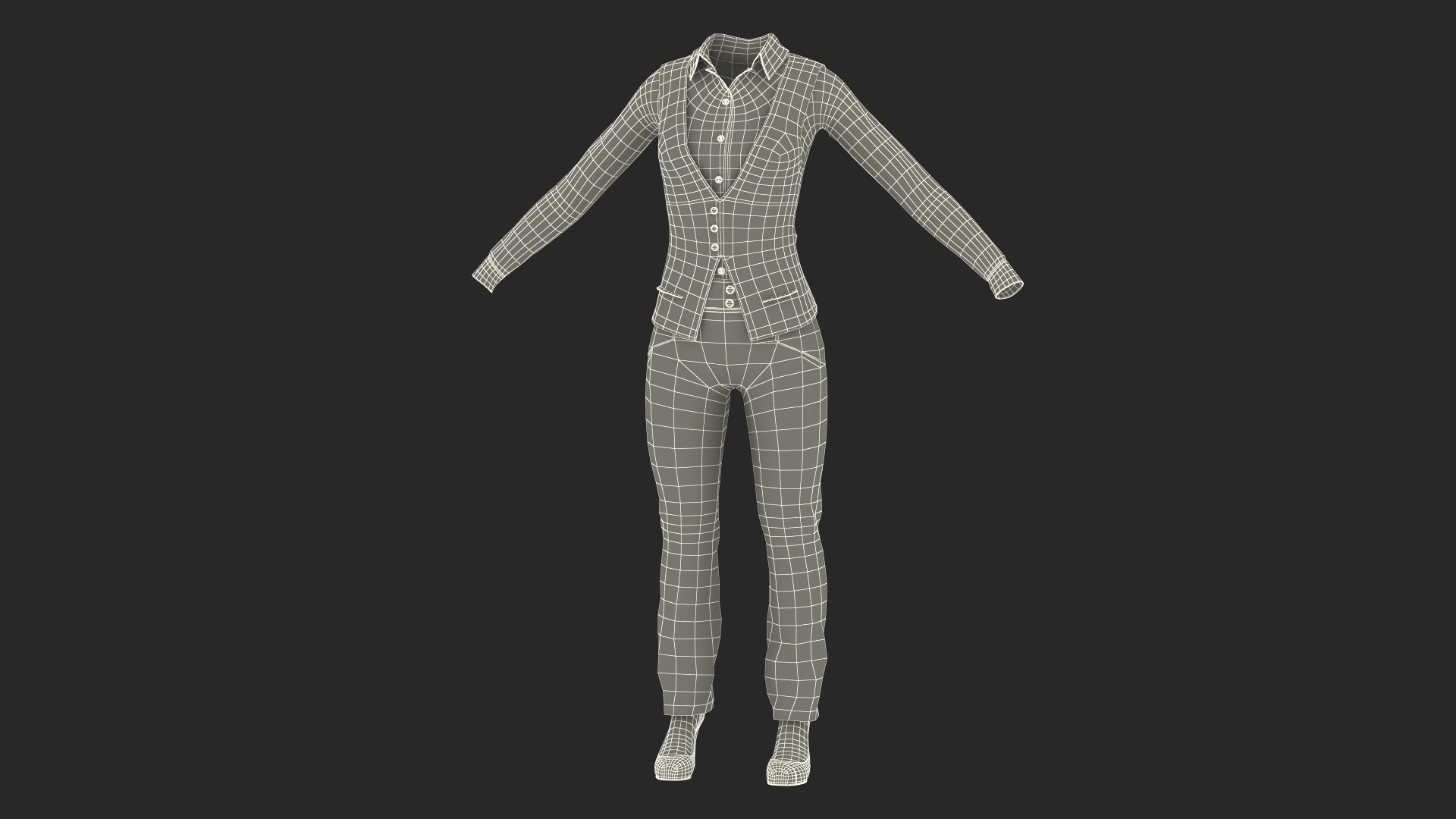Business Attire Female Outfit 3D Model - TurboSquid 2237719