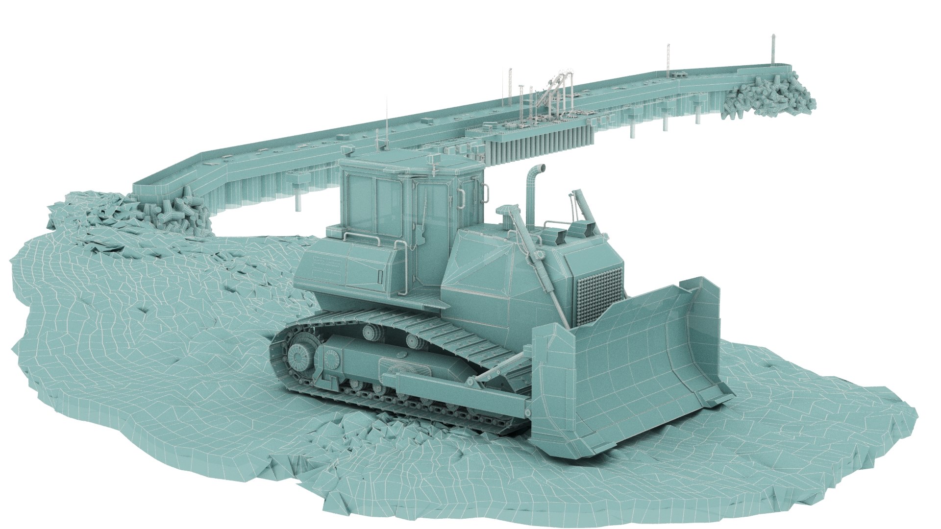 3D Shore Protection With A Bulldozer Model - TurboSquid 1934252
