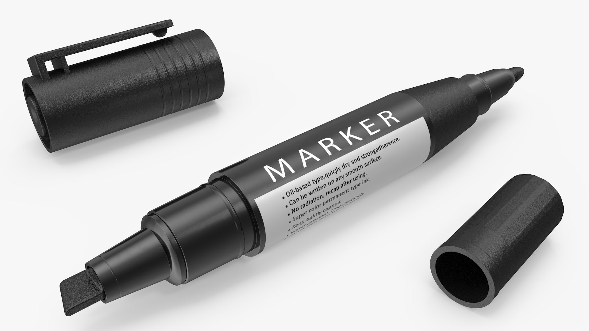 3D model Double-Ended Marker Black - TurboSquid 1943538