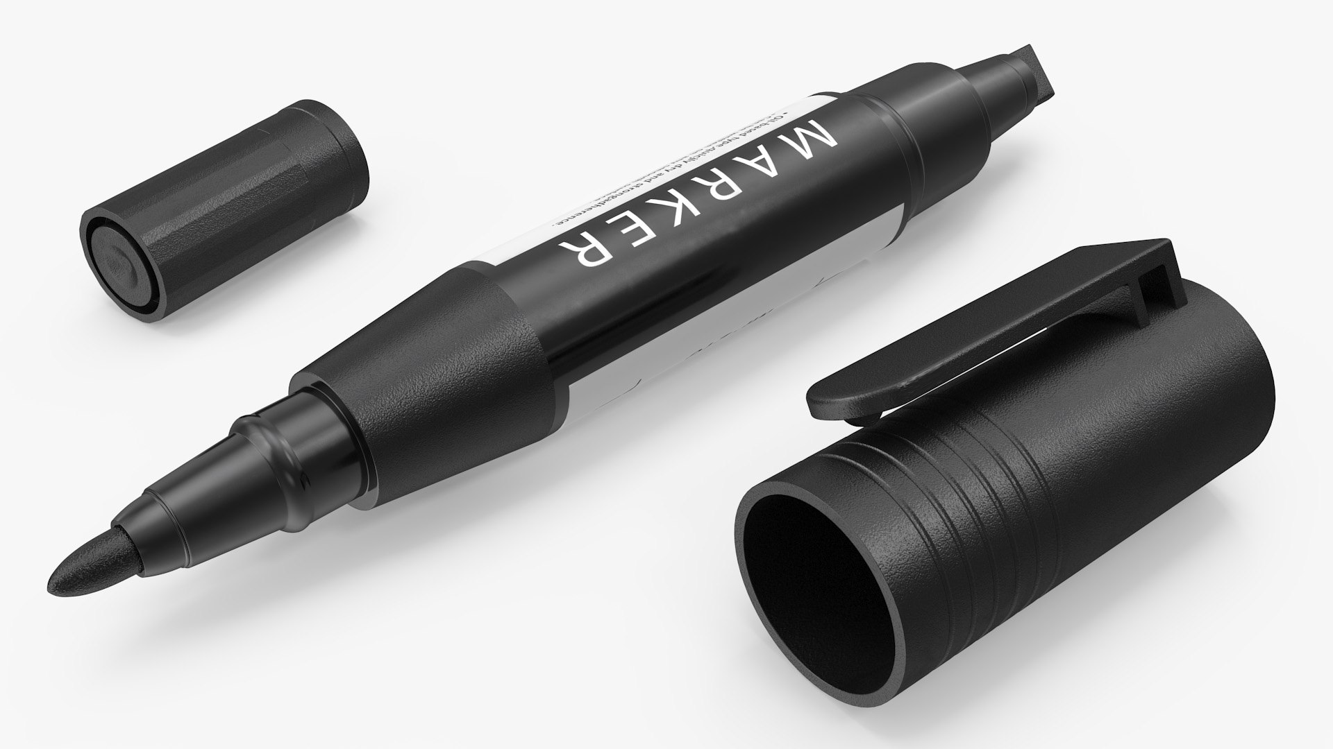 3D model Double-Ended Marker Black - TurboSquid 1943538