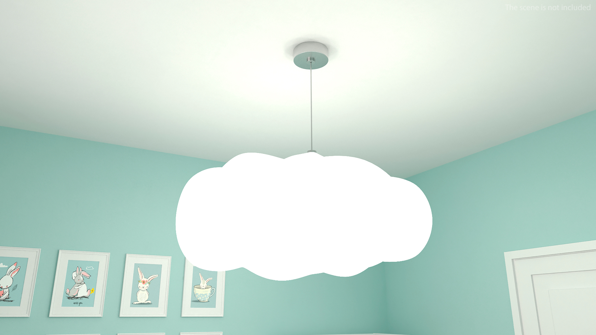 modèle 3D de Suspension pour chambre d'enfant design nuage blanc ...