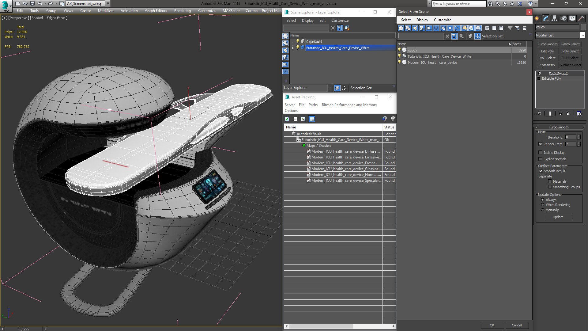 3D Futuristic ICU Health Care Device White - TurboSquid 2174370