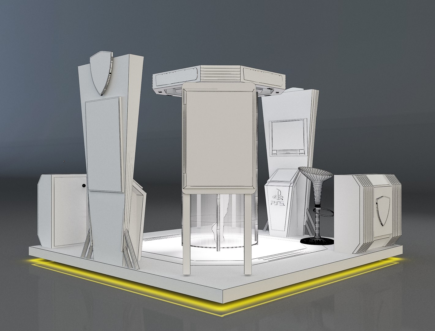 Booth Exhibition Stand A665a 3D Model - TurboSquid 2269051