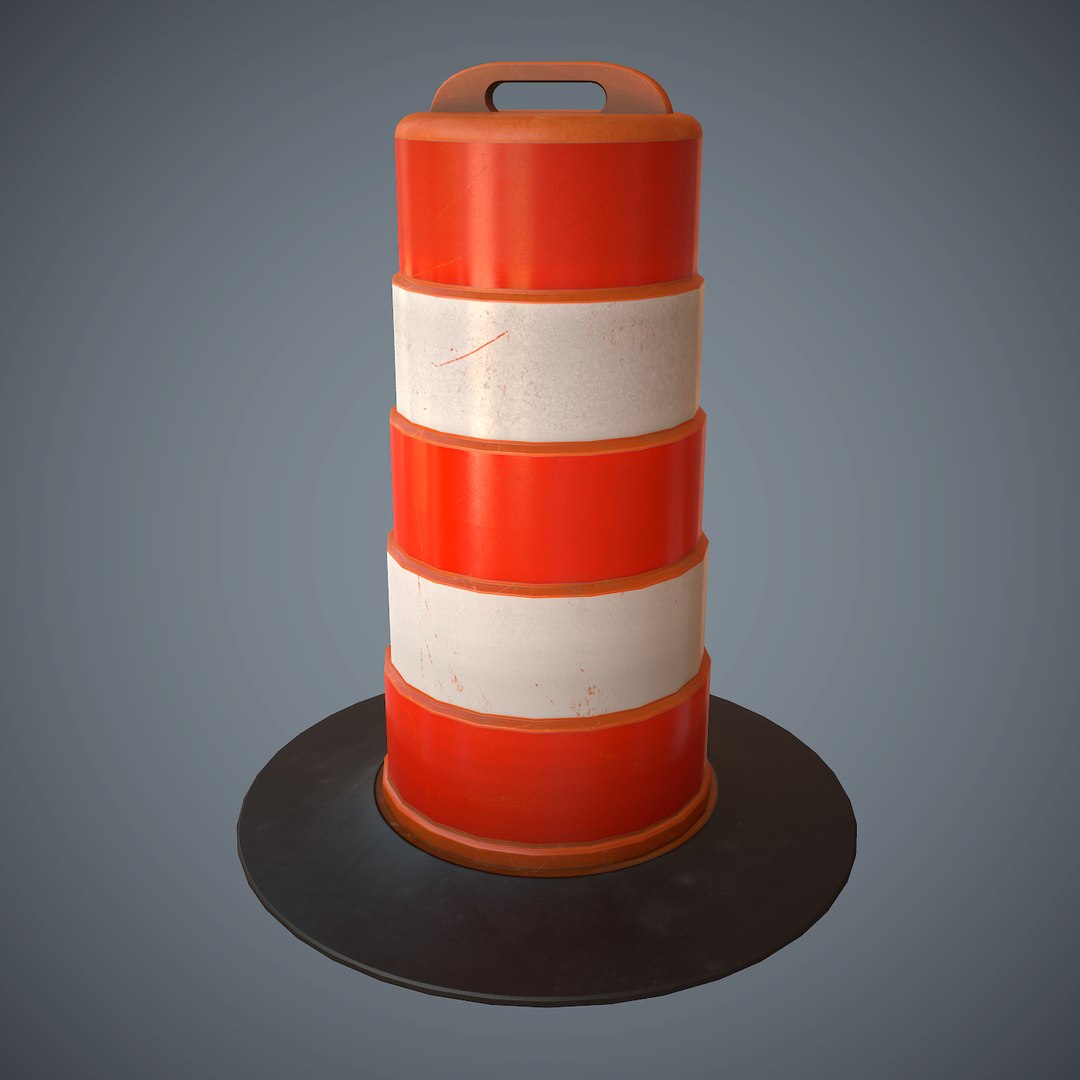 3d Large Traffic Cone Pbr Model