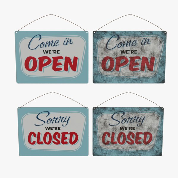 Vintage Open and Closed Signs Collection 3D - TurboSquid 1978273