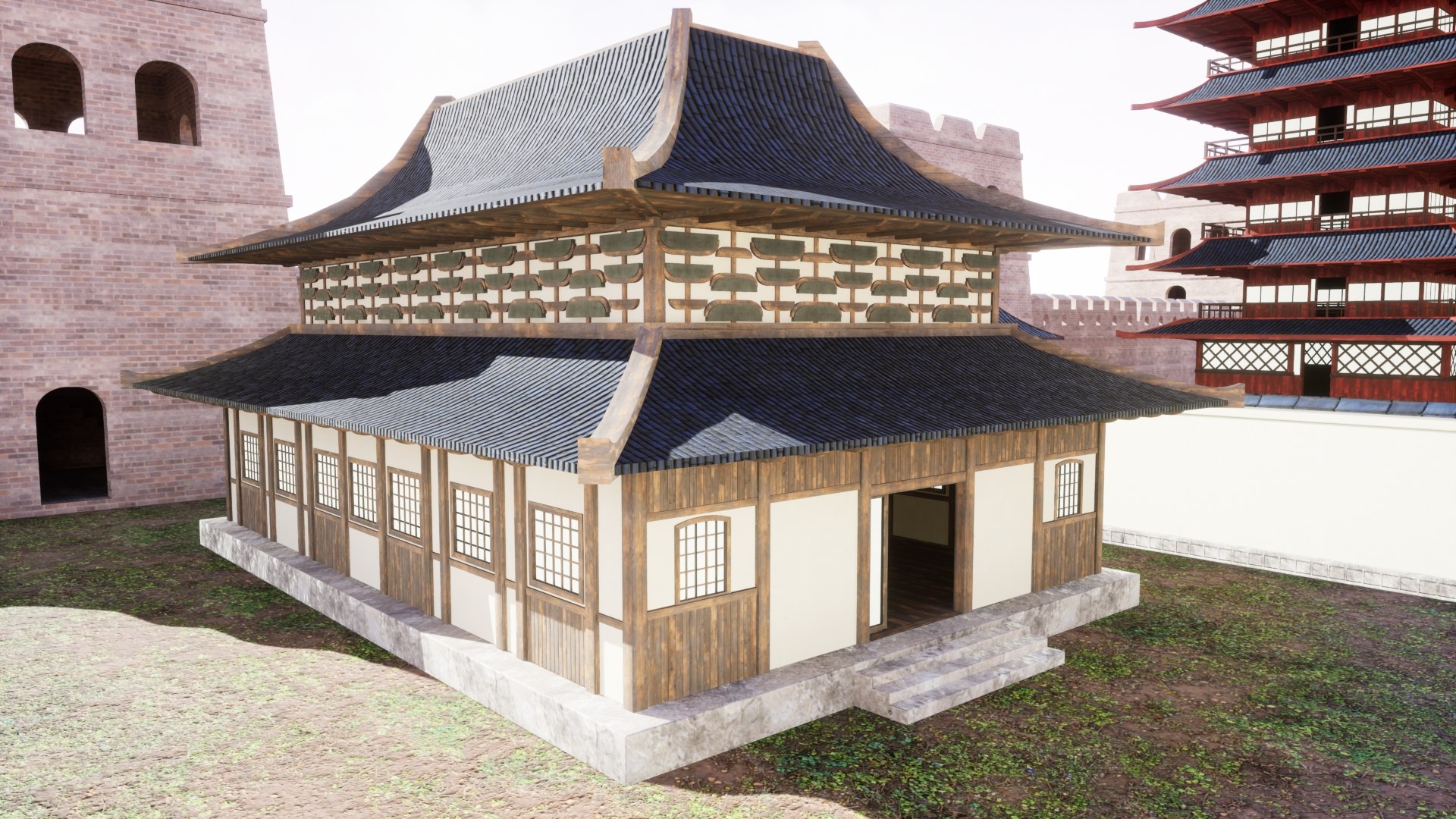 Asian Medieval Buildings 3D - TurboSquid 2333249