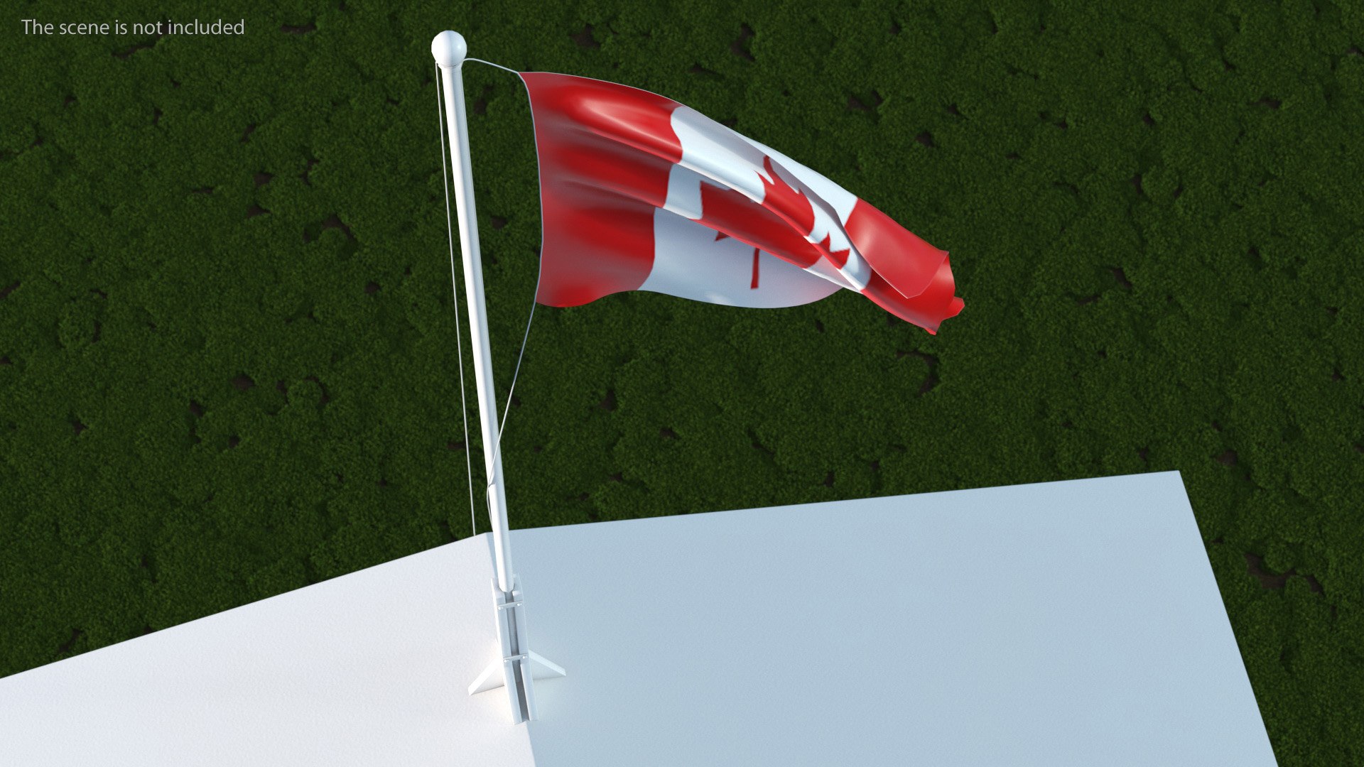 3D Canada Flag on Small Flagpole - TurboSquid 2020761