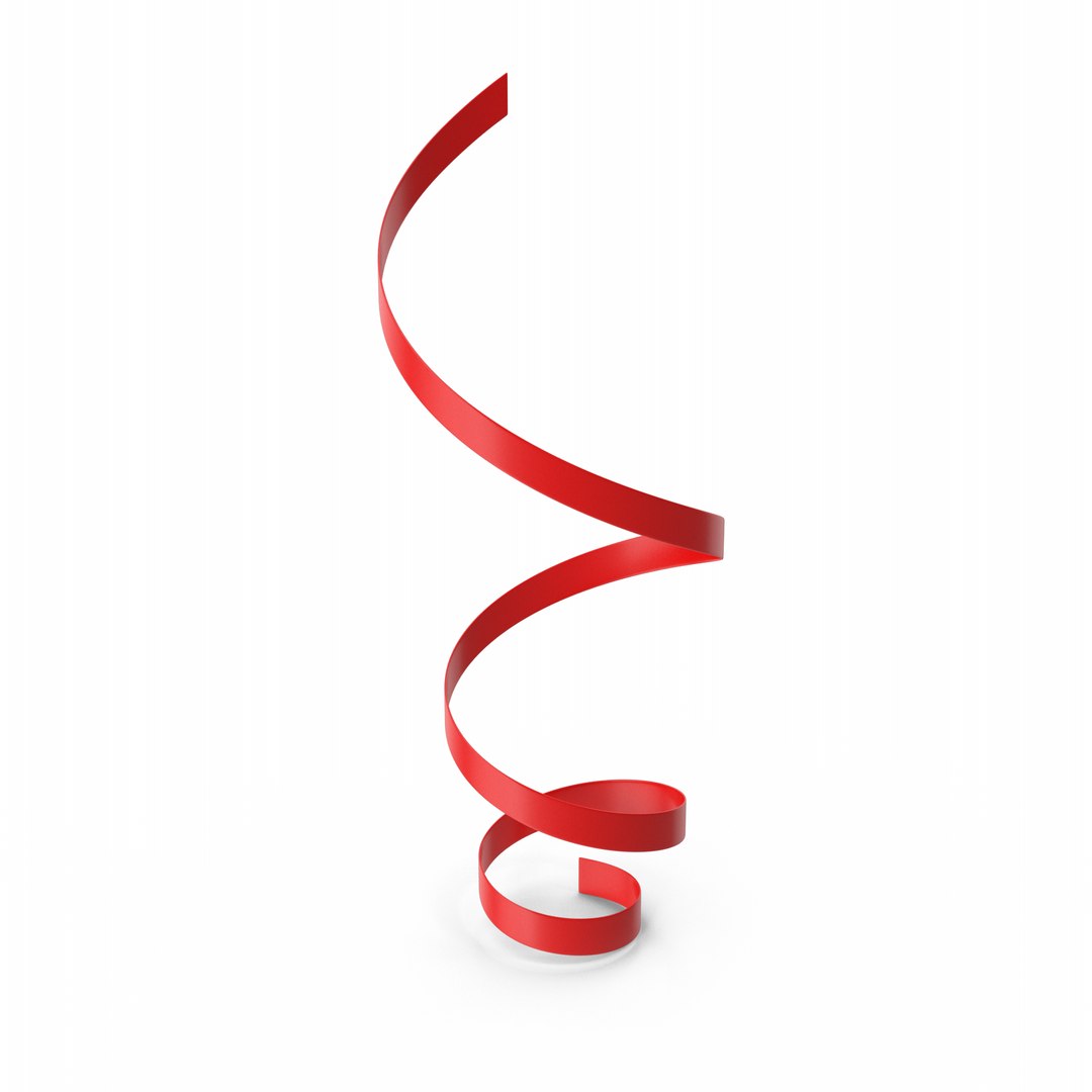 3D Red Curly Ribbon - TurboSquid 2035493