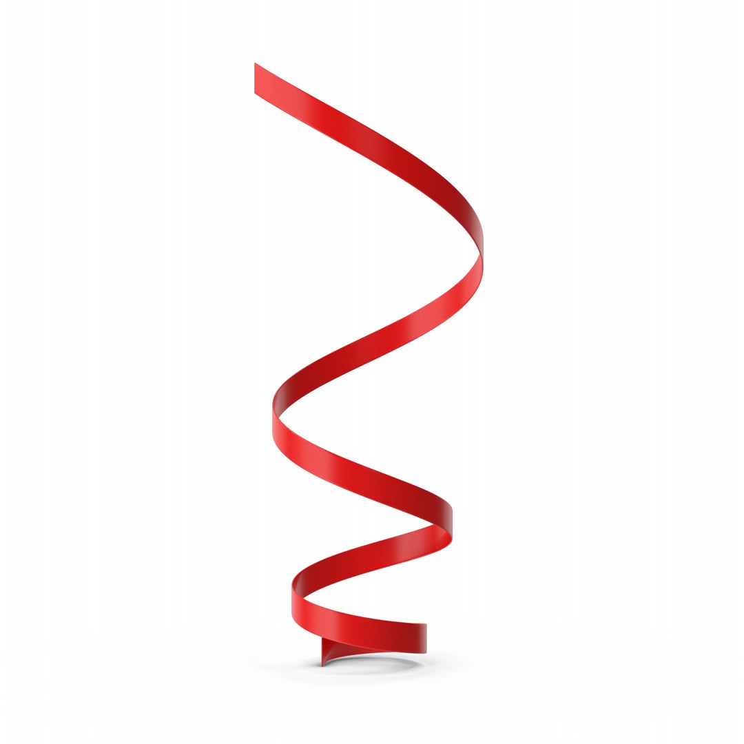 3D Red Curly Ribbon - TurboSquid 2035493