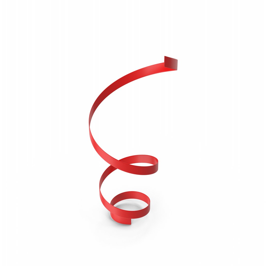 3D Red Curly Ribbon - TurboSquid 2035493