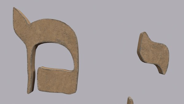 modelo 3d Hebrew Alphabet Sandy - TurboSquid 1937336
