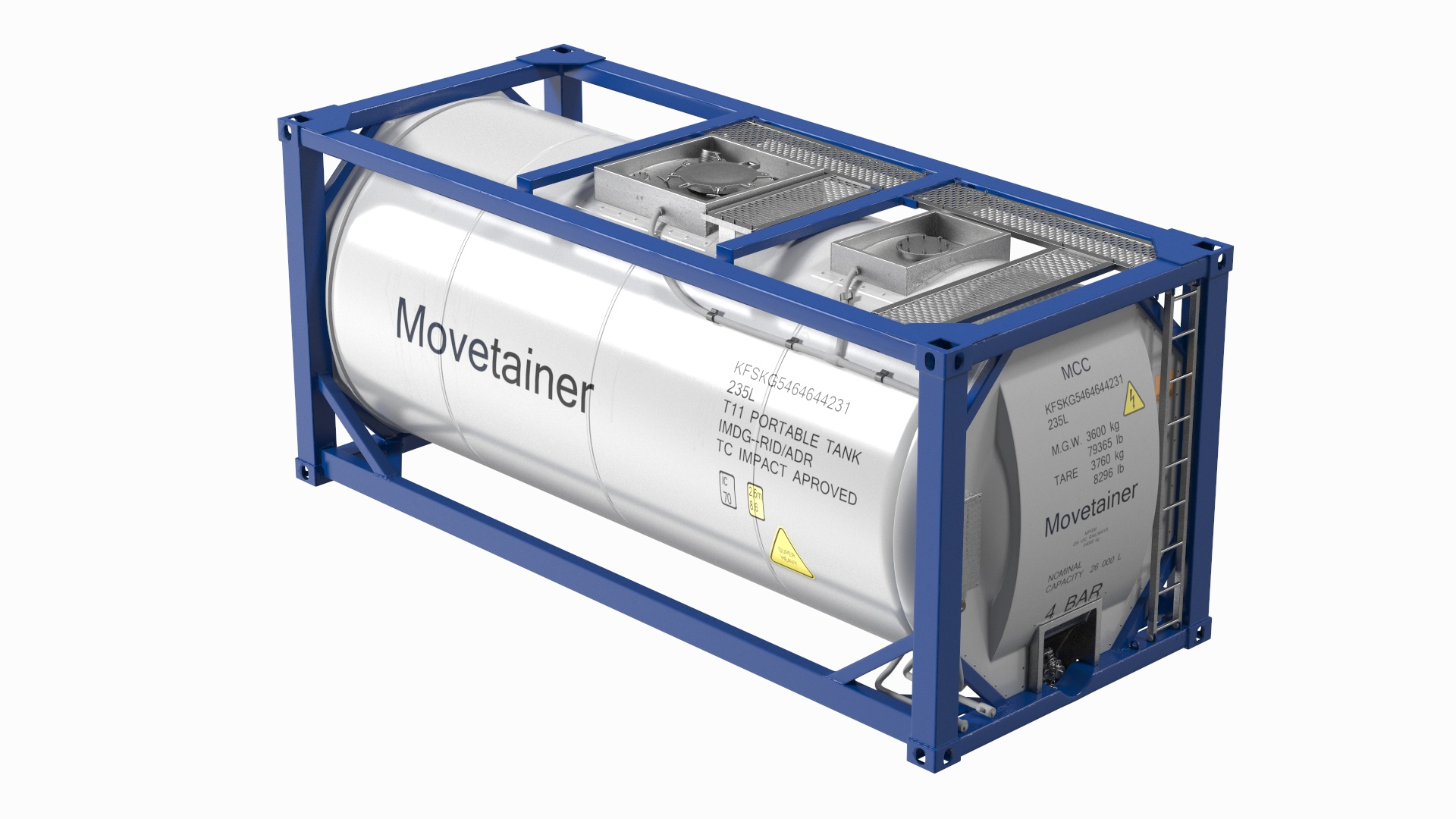 3D Standard ISO Tank Container Model - TurboSquid 2148890