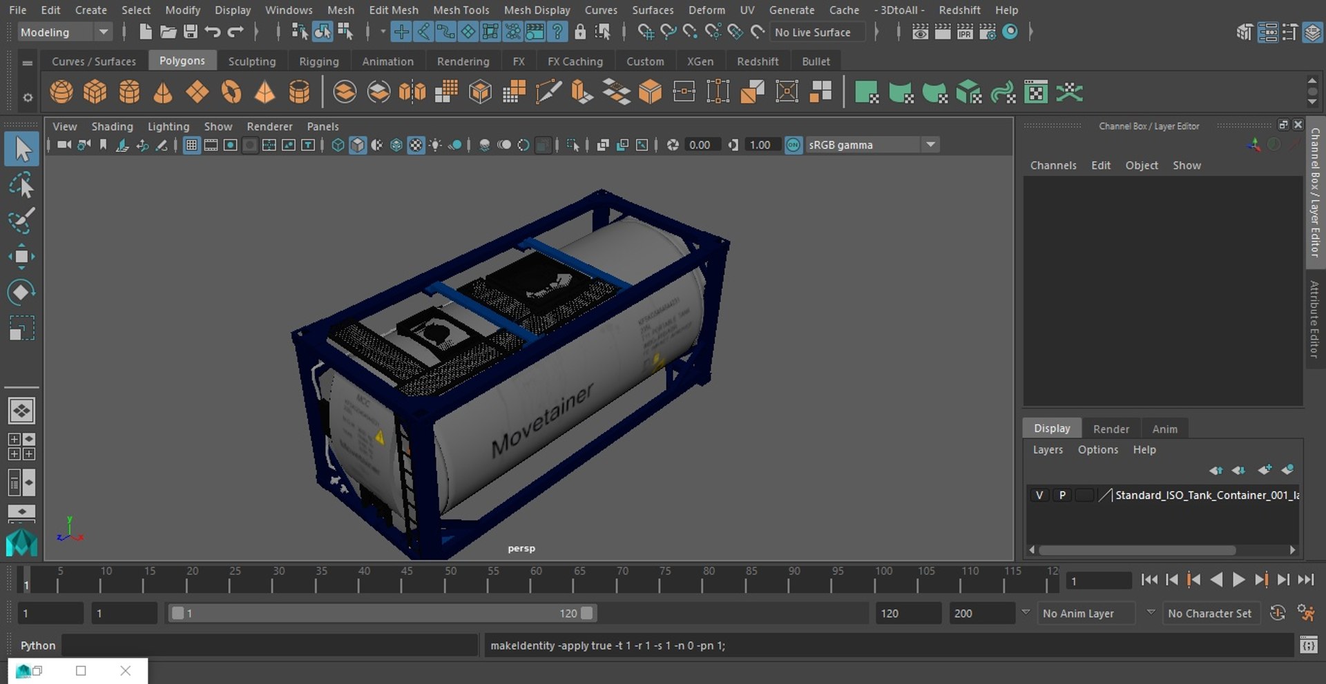 3D Standard ISO Tank Container model - TurboSquid 2148890