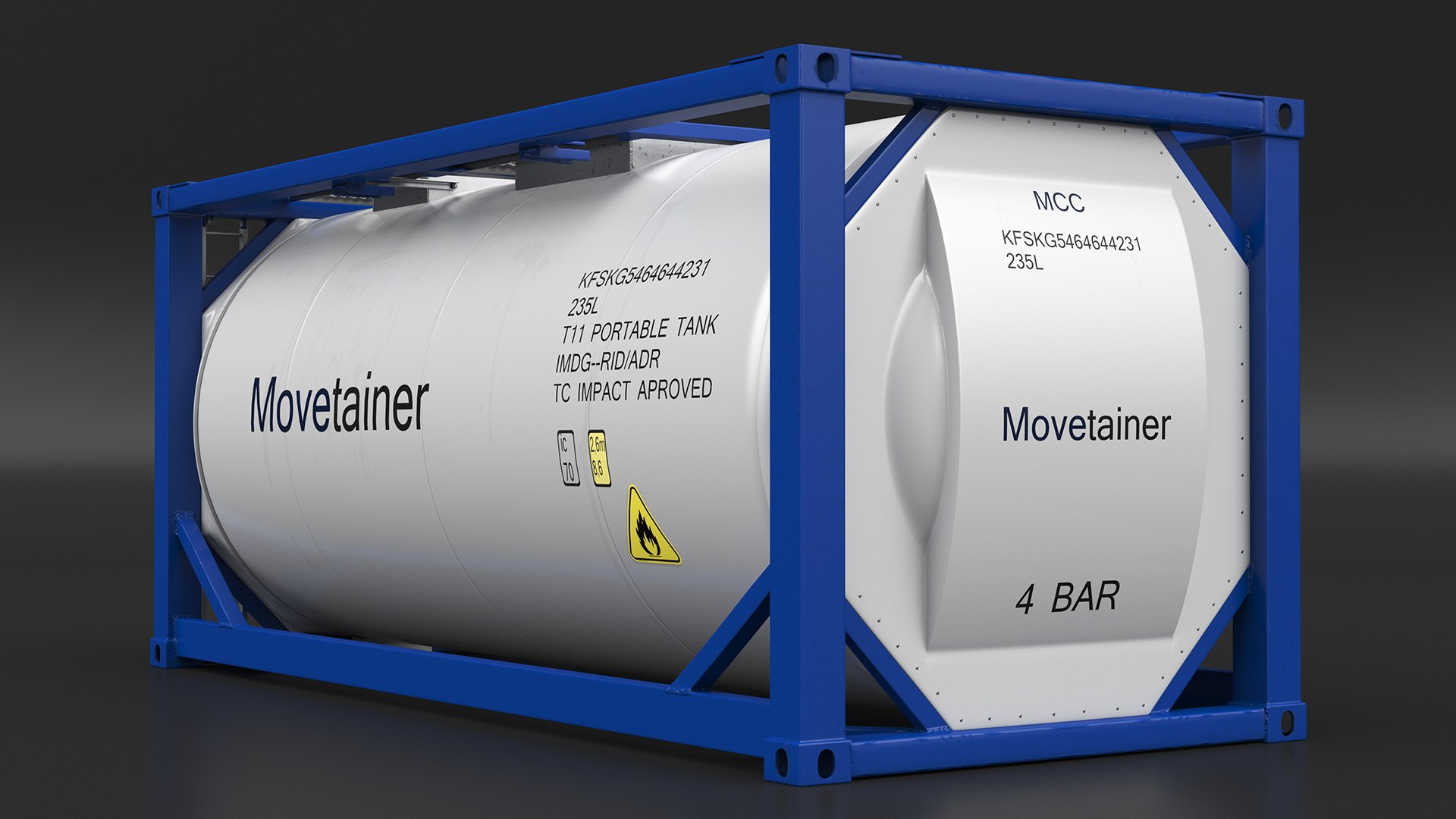 3D Standard ISO Tank Container model - TurboSquid 2148890