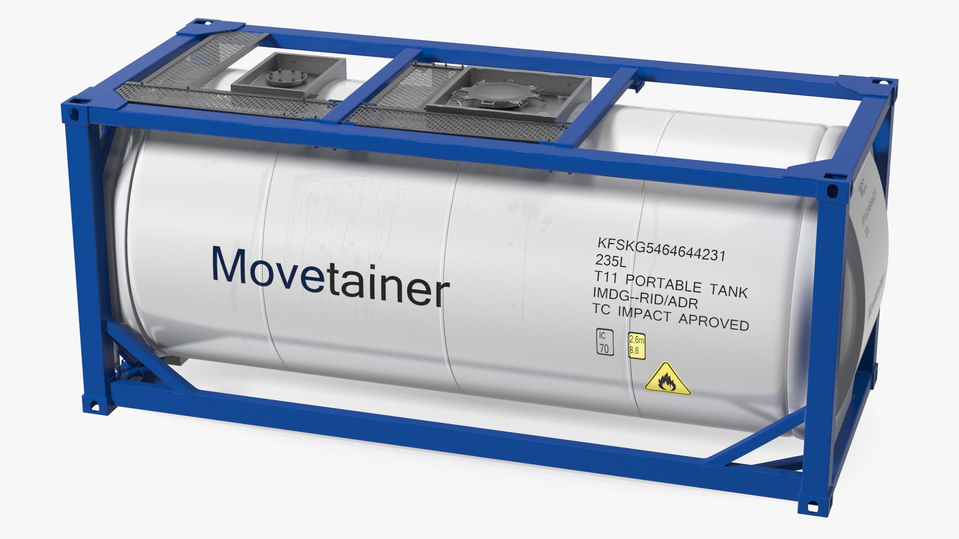 3D Standard ISO Tank Container model - TurboSquid 2148890