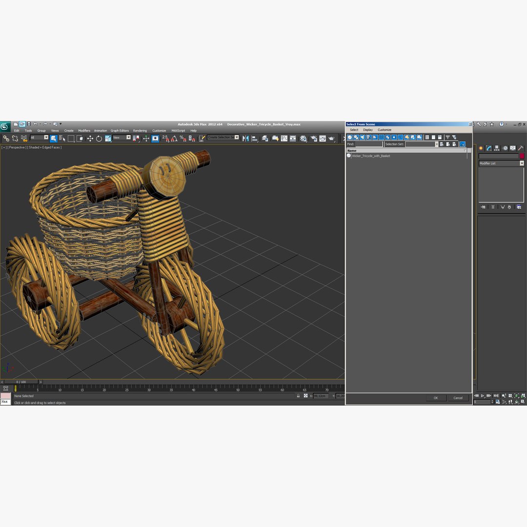 max decorative wicker tricycle basket