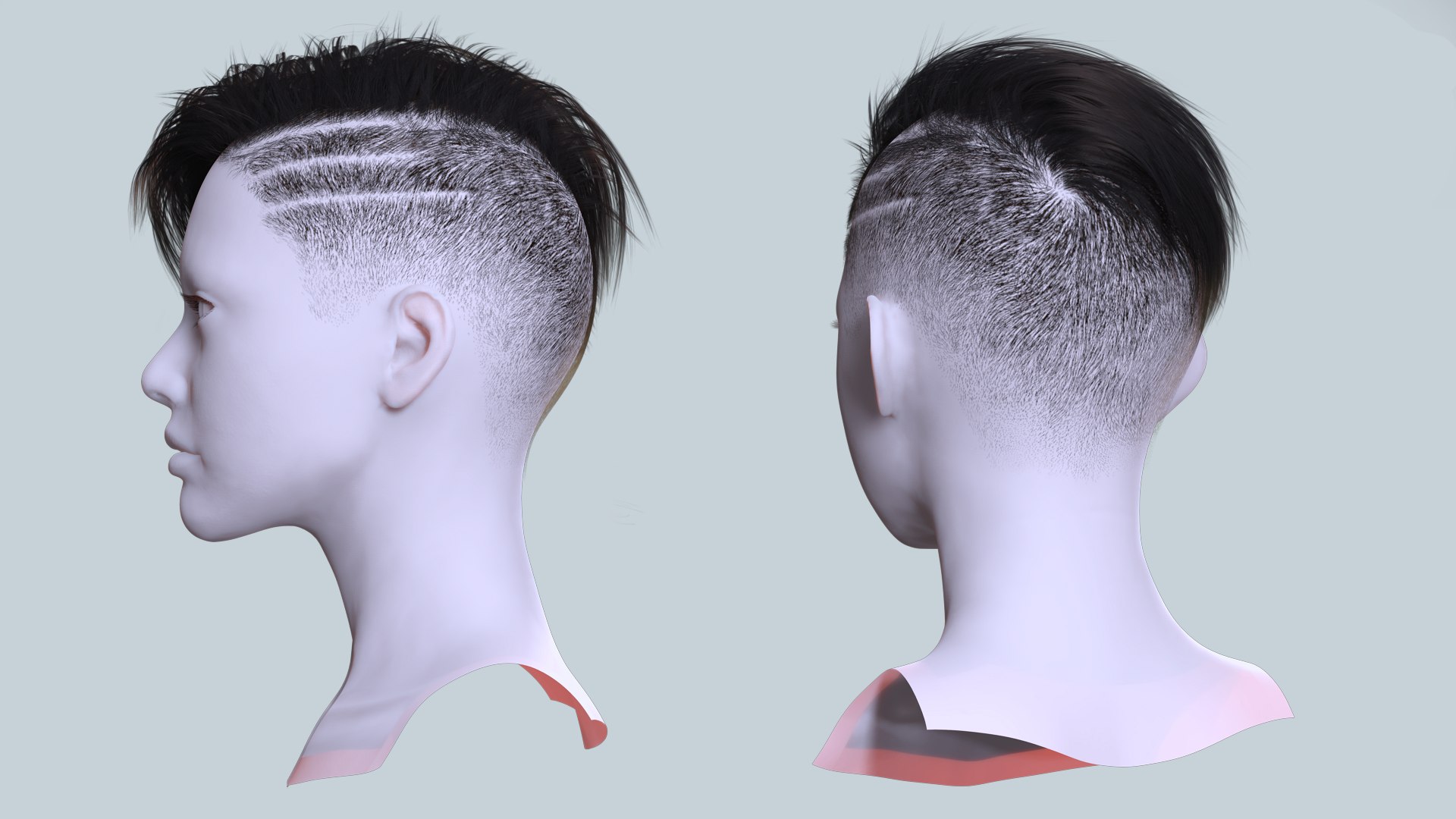 3D Patterned Fade Cut -Game-Ready 3D Hair - TurboSquid 2396254