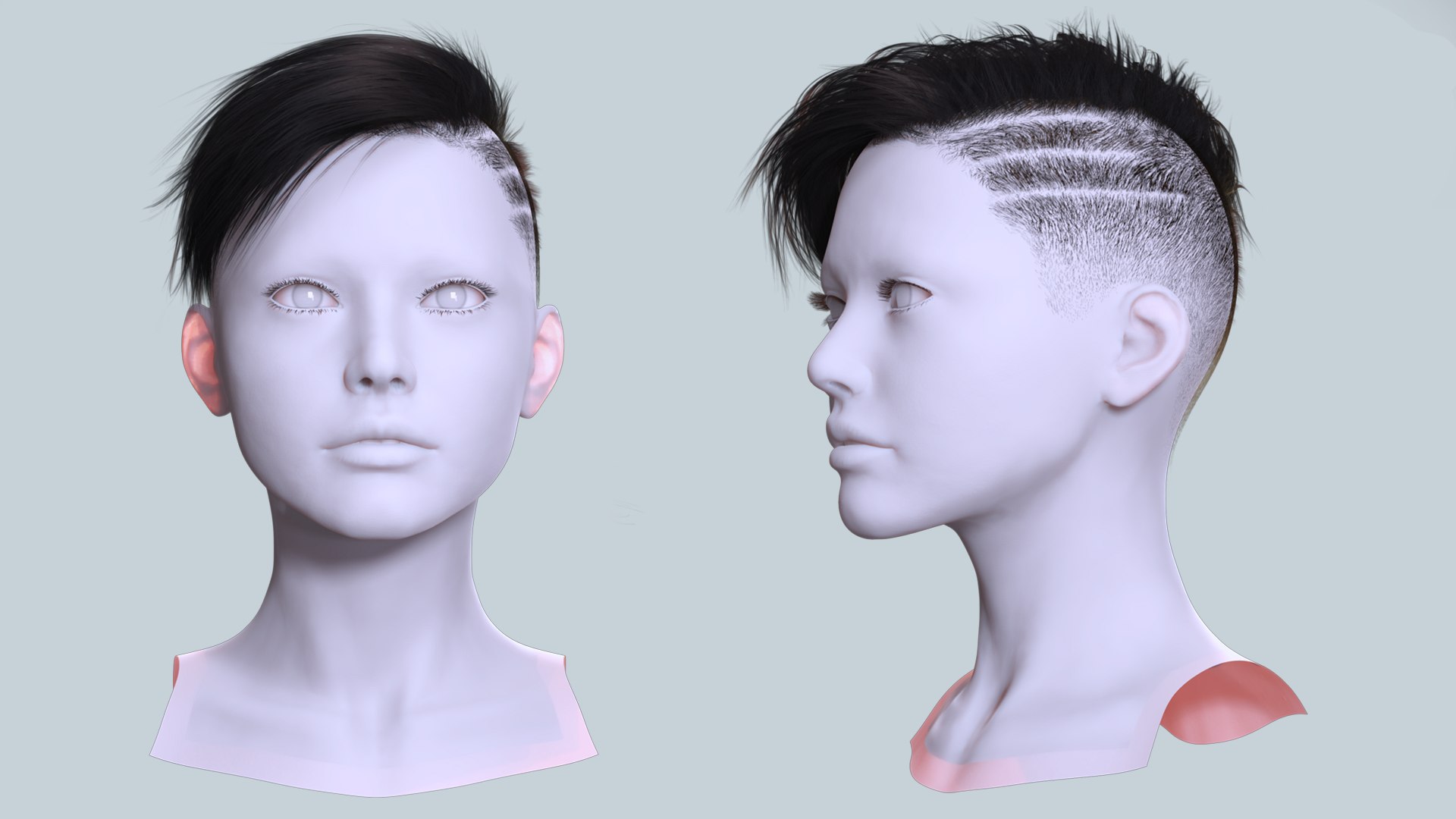 3D Patterned Fade Cut -Game-Ready 3D Hair - TurboSquid 2396254