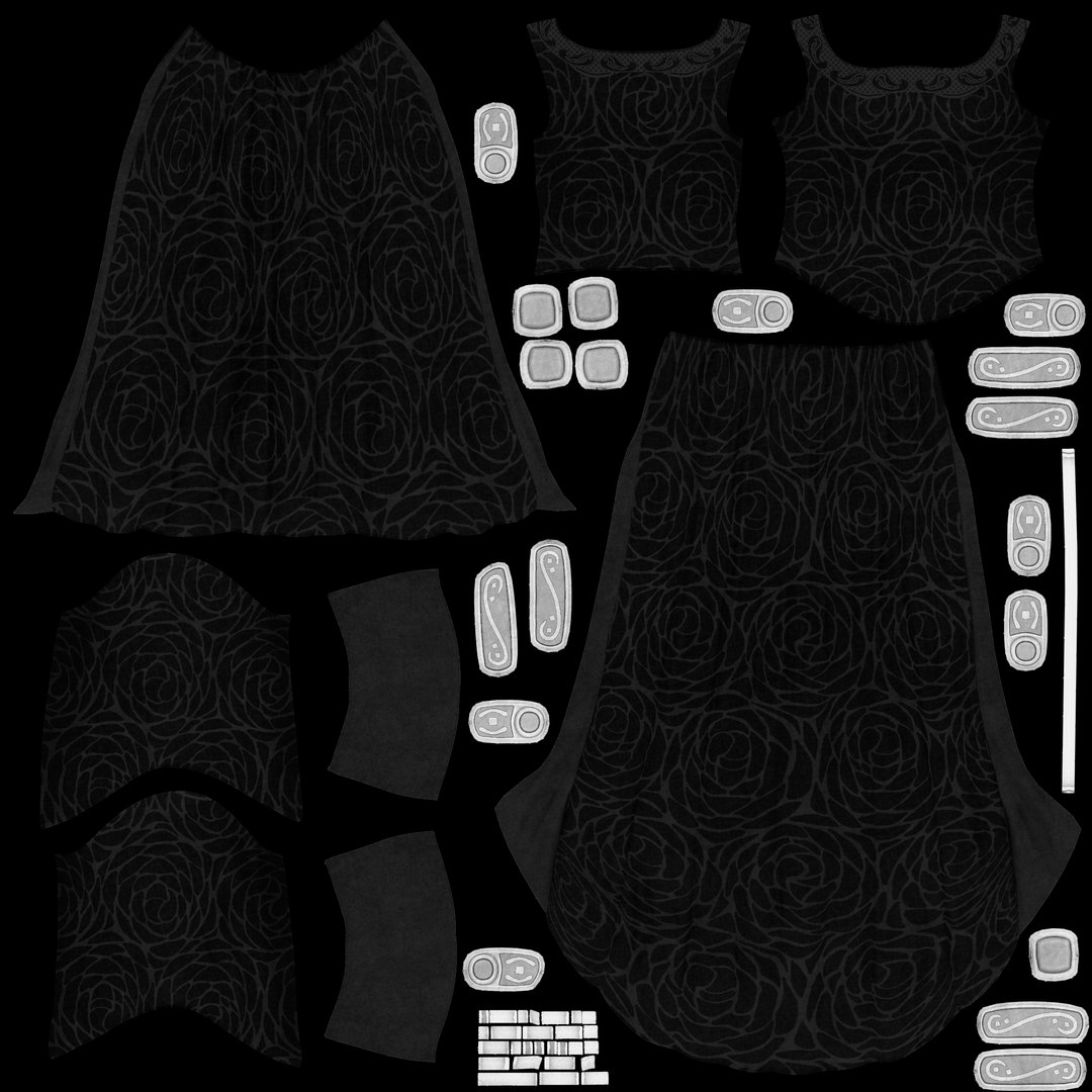 3D 14th Century Renaissance Frippery Long Gown Dress Medieval Costume ...