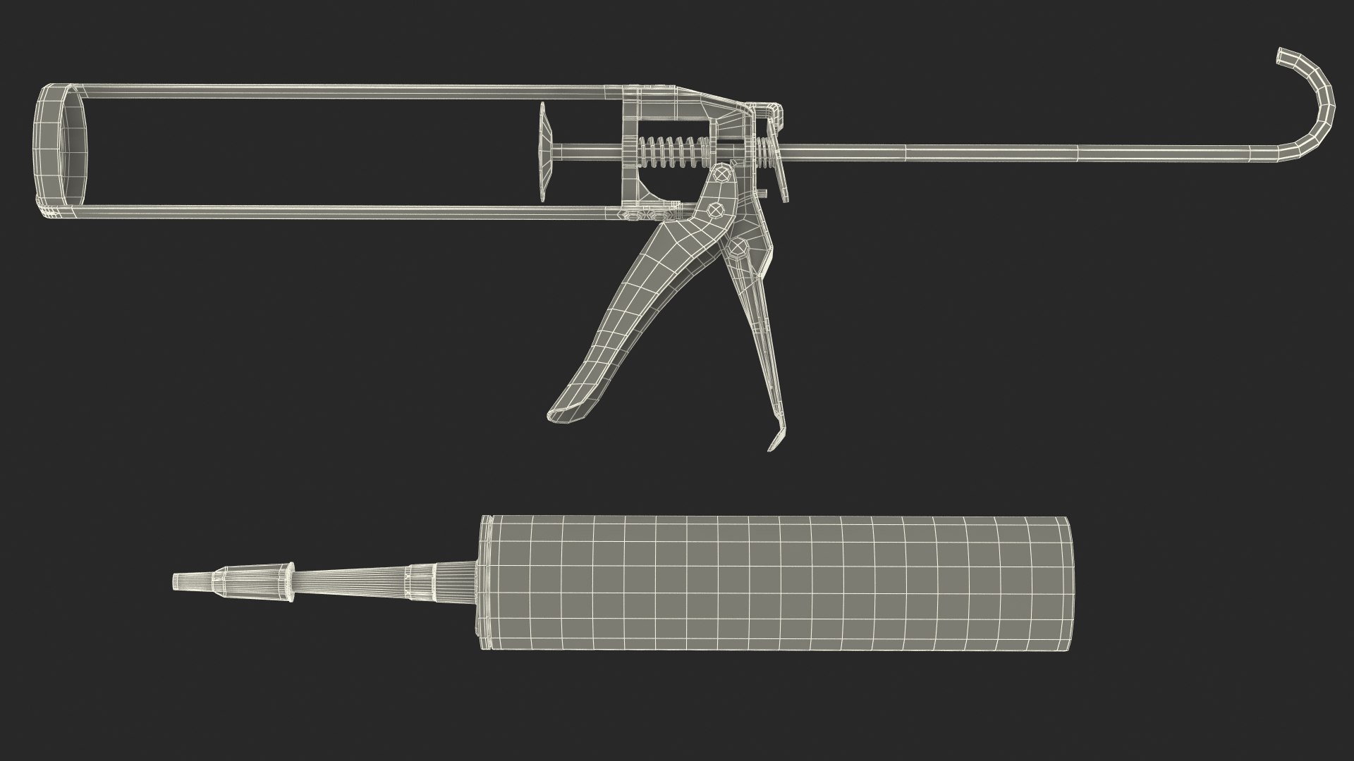 3D Model Silicone Sealant Pistol With Blue Tube - TurboSquid 1948147
