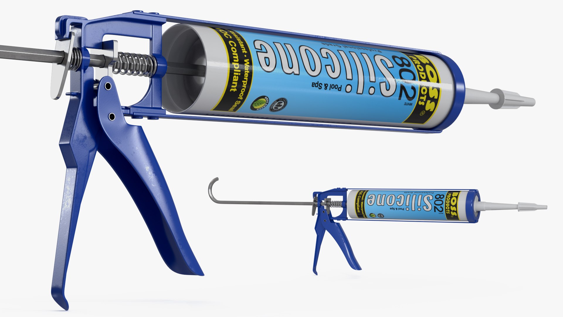 3D Model Silicone Sealant Pistol With Blue Tube - TurboSquid 1948147
