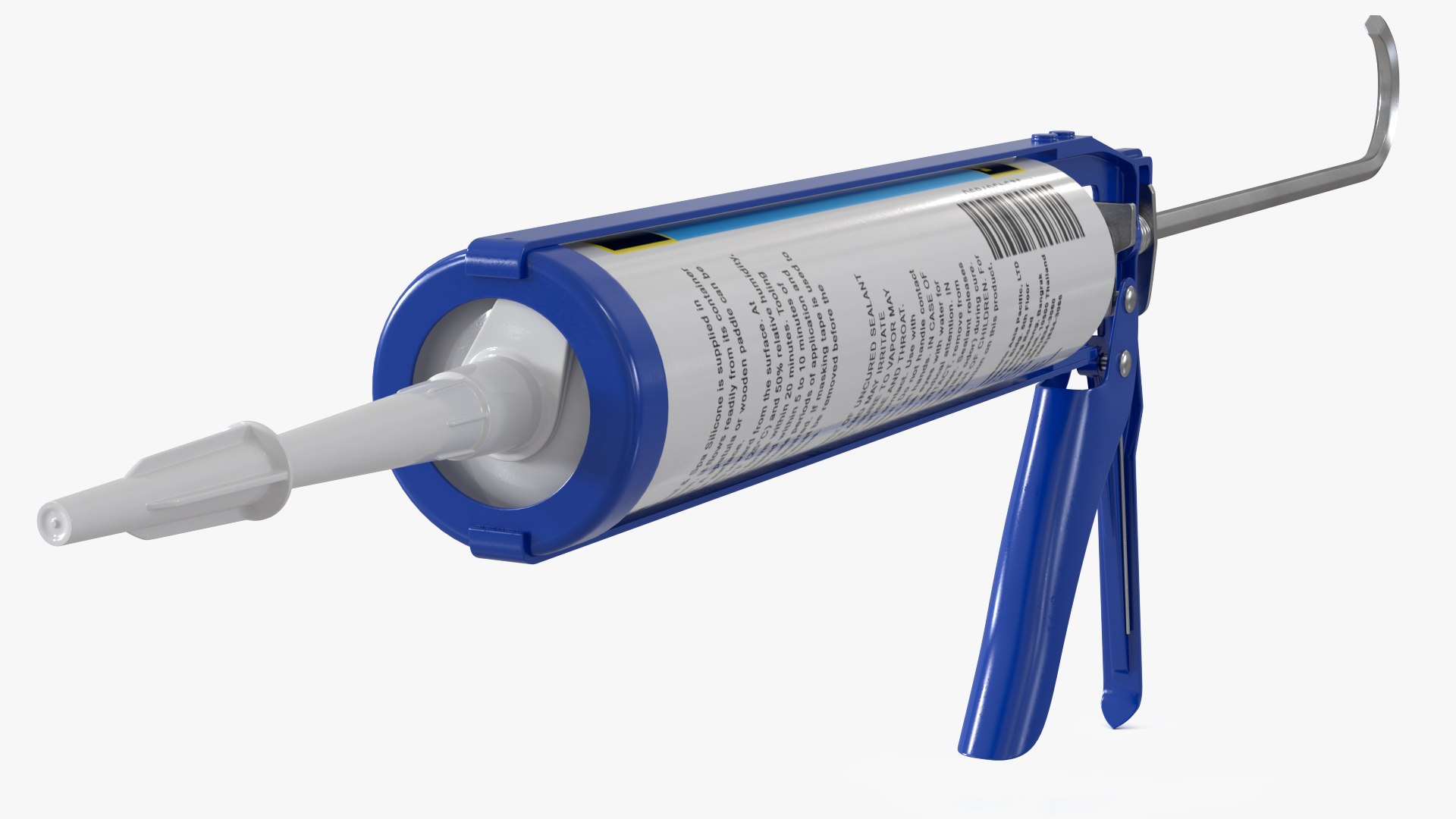 3D Model Silicone Sealant Pistol With Blue Tube - TurboSquid 1948147