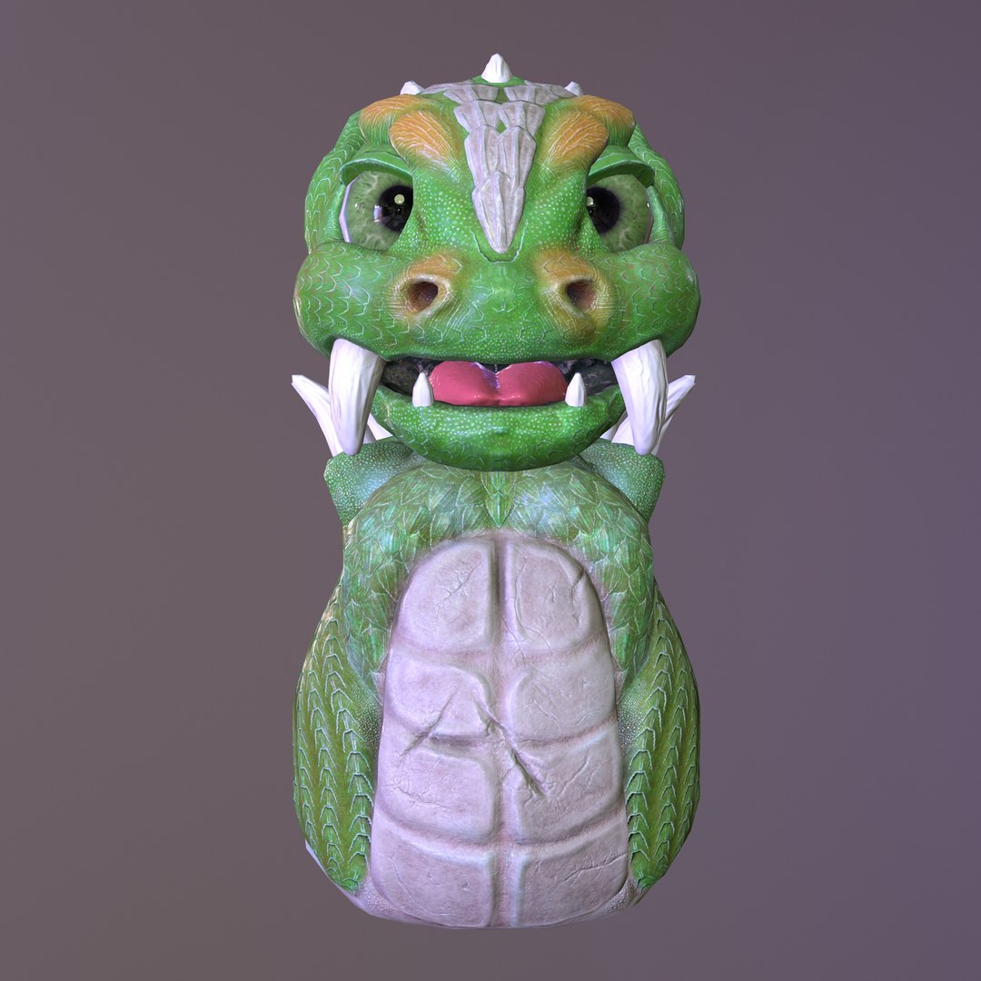 Cartoon Creature Dragon Model - TurboSquid 2395356