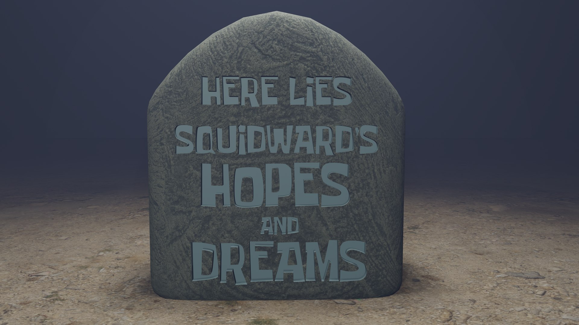 3D Squidward Hopes And Dreams Stone - TurboSquid 2276014