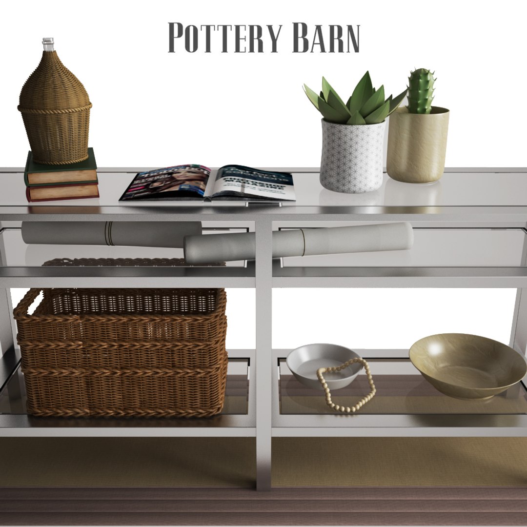 3D Pottery Barn Tanner Long - TurboSquid 1197707
