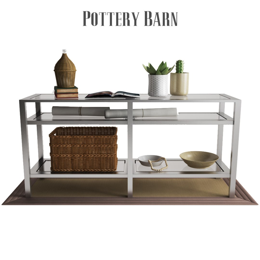 3D Pottery Barn Tanner Long - TurboSquid 1197707
