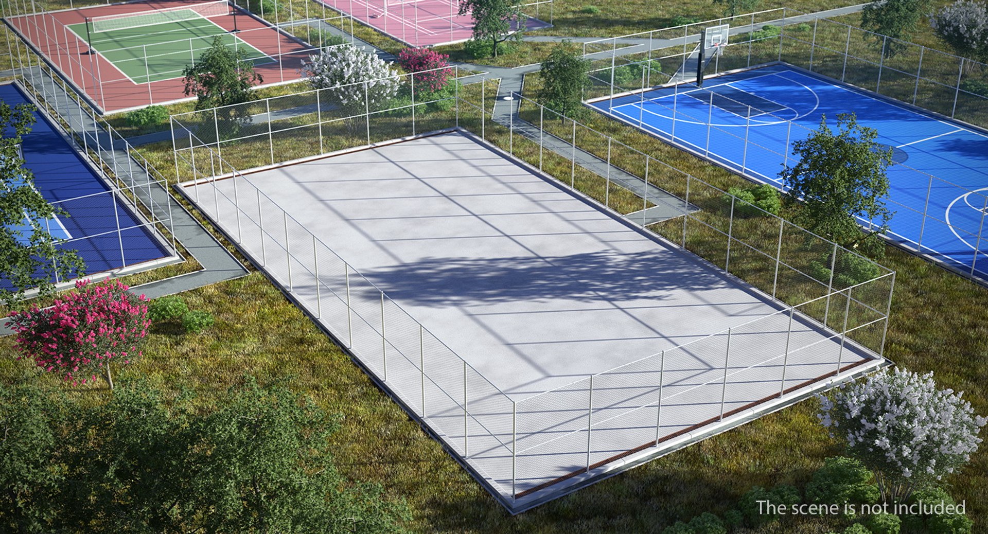 3D Outdoor Court Model - TurboSquid 1394326