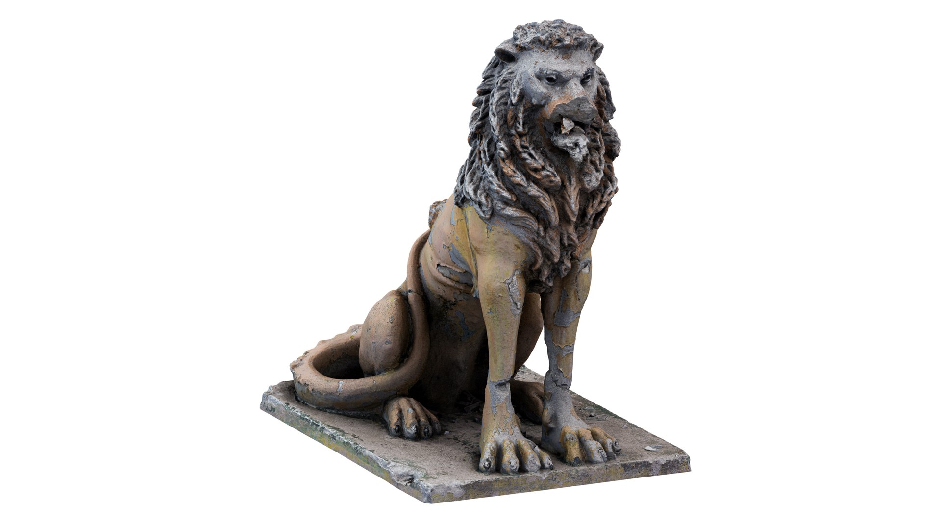 Abandoned And Damaged Lion Statue 3D - TurboSquid 1740194