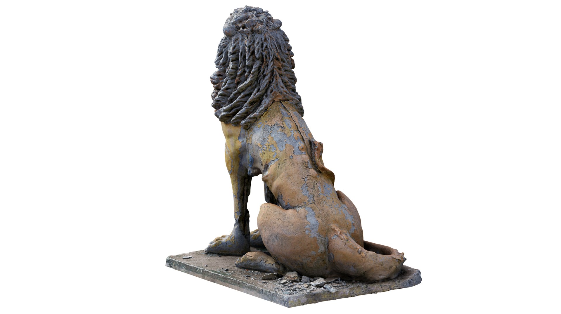 Abandoned And Damaged Lion Statue 3D - TurboSquid 1740194