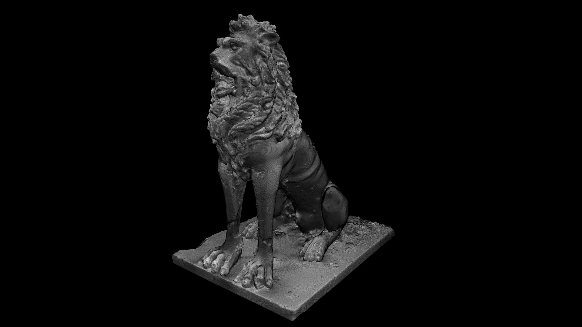 Abandoned And Damaged Lion Statue 3D - TurboSquid 1740194