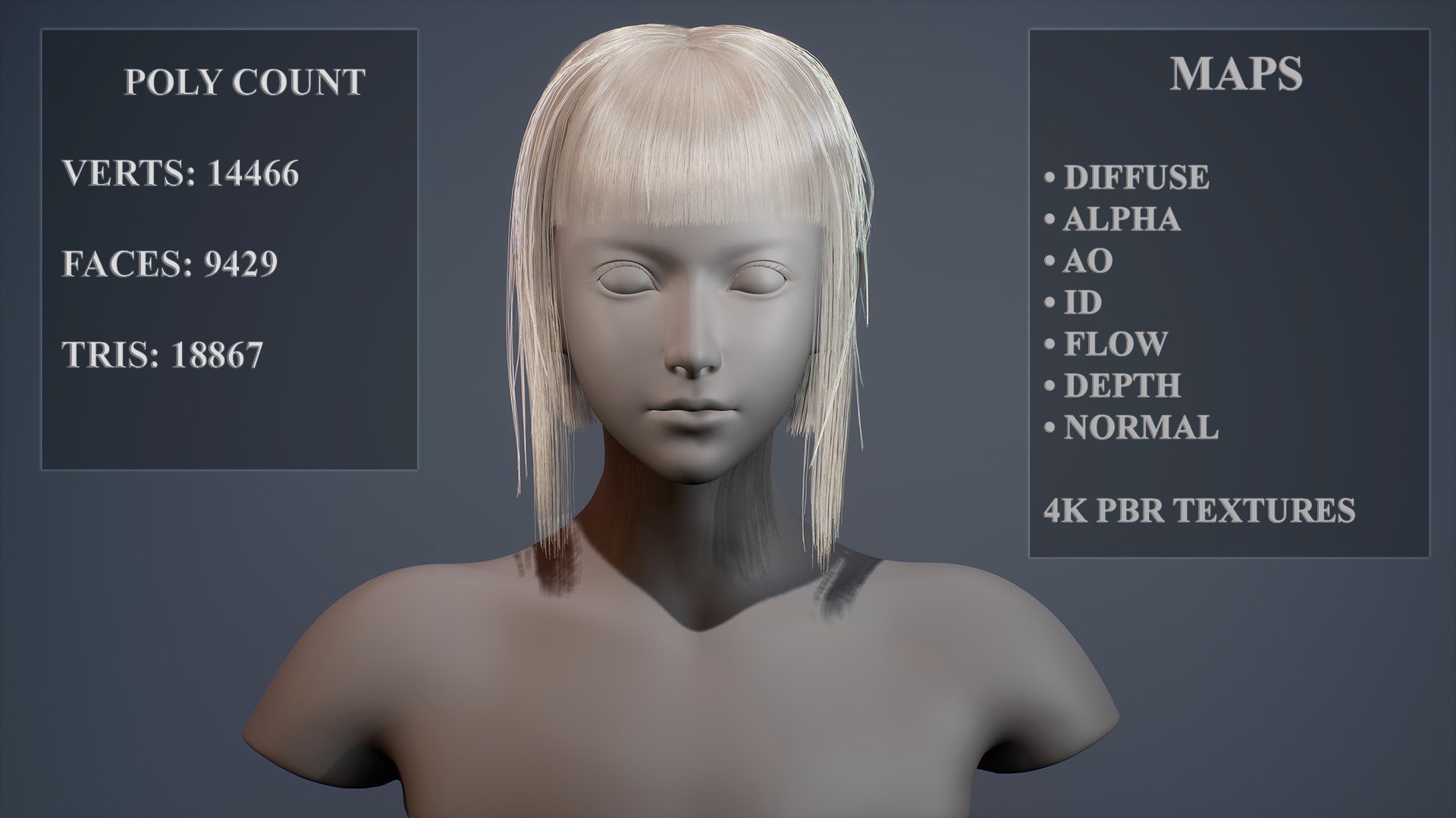 3D Game Real-Time Kare Hairstyle UE5 - TurboSquid 2240146