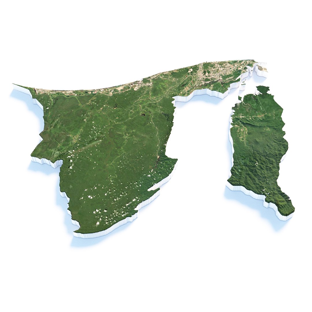 Brunei Terrain Map 3D Model - TurboSquid 2335464