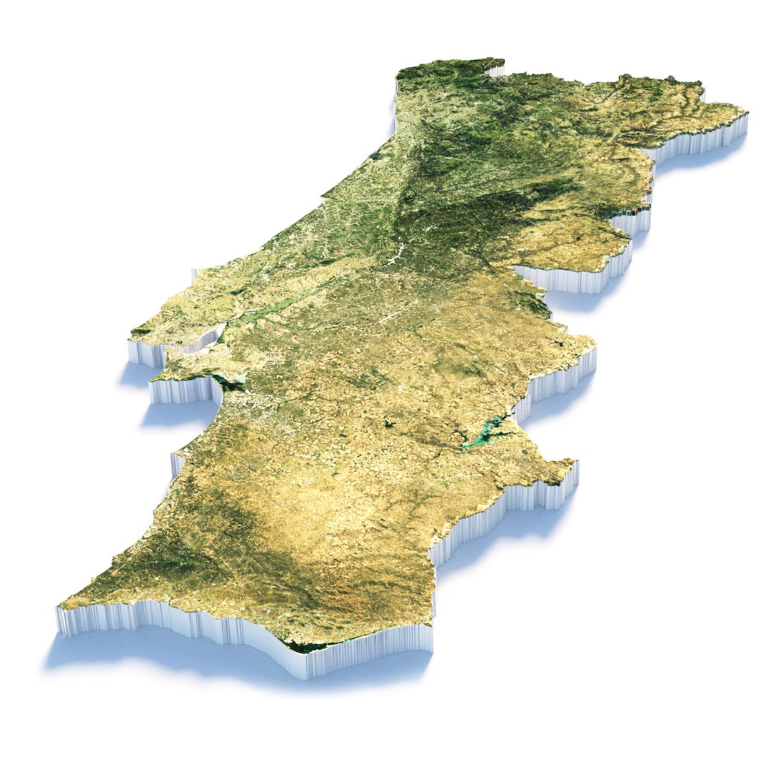 3D Portugal Terrain Map Model - TurboSquid 2336675