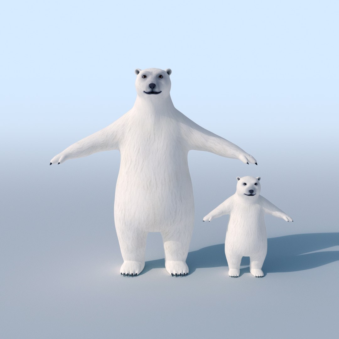 Polar Bear Family 3D model - TurboSquid 2101527