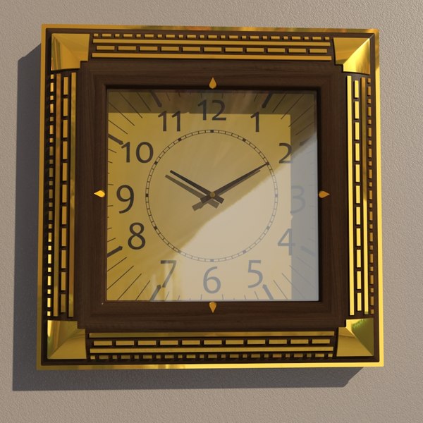 Square wall clock decoration model - TurboSquid 1605600