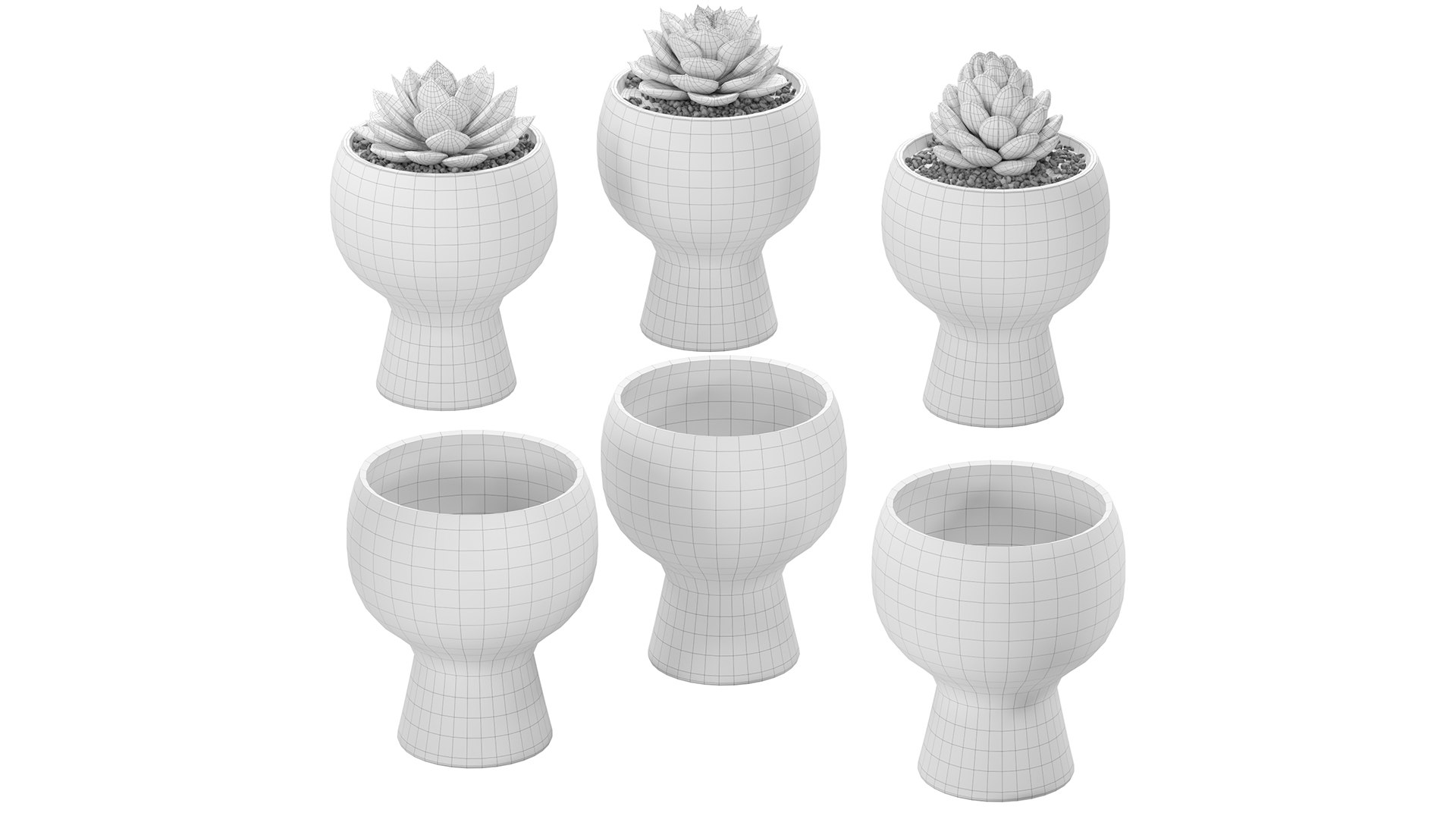 Flower Me Happy Pots 02 3D - TurboSquid 2096902