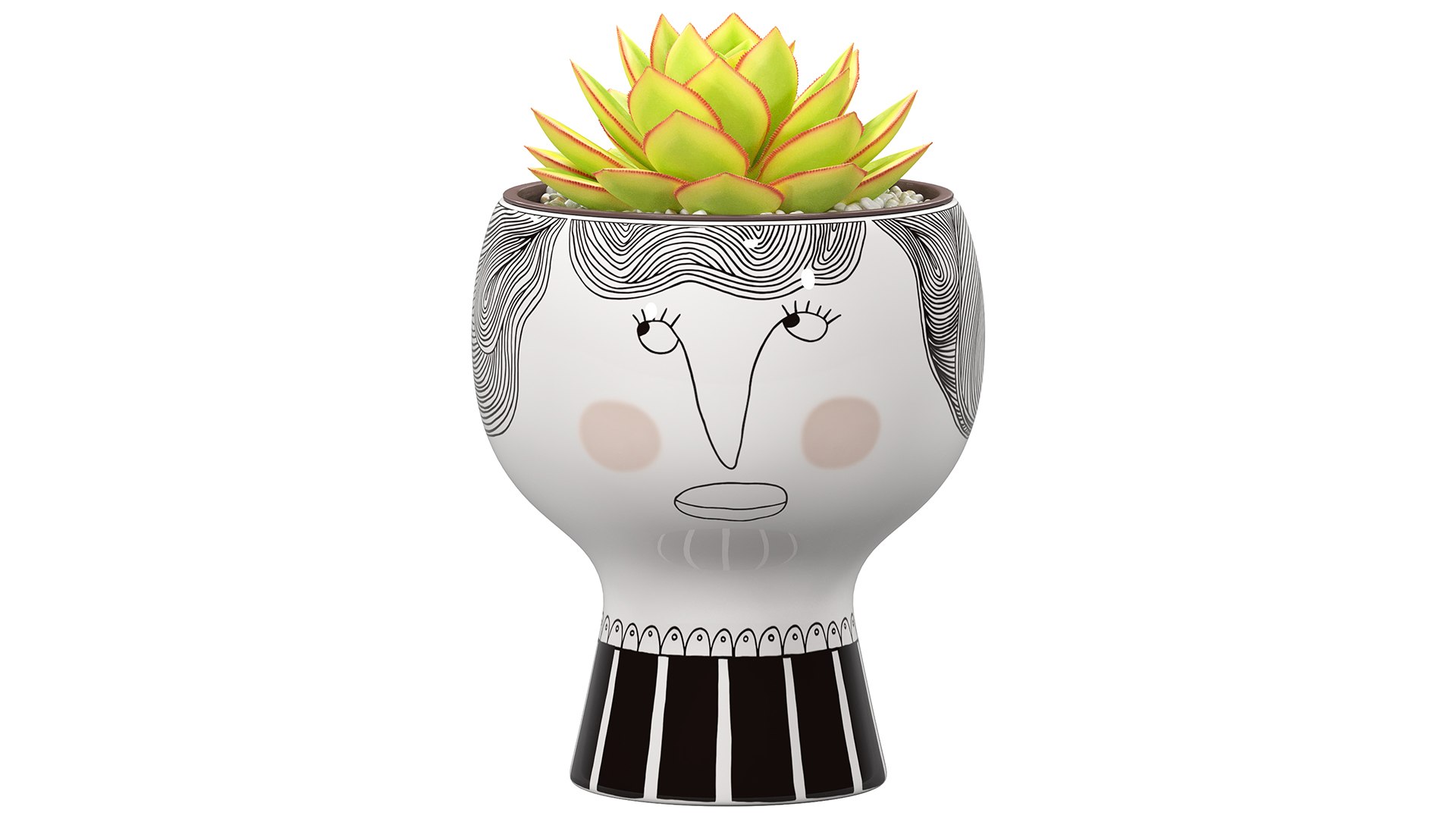 Flower Me Happy Pots 02 3D - TurboSquid 2096902