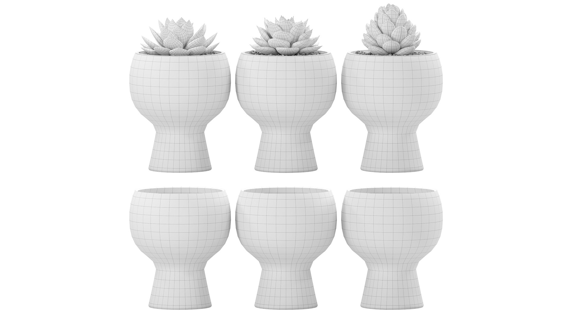 Flower Me Happy Pots 02 3D - TurboSquid 2096902