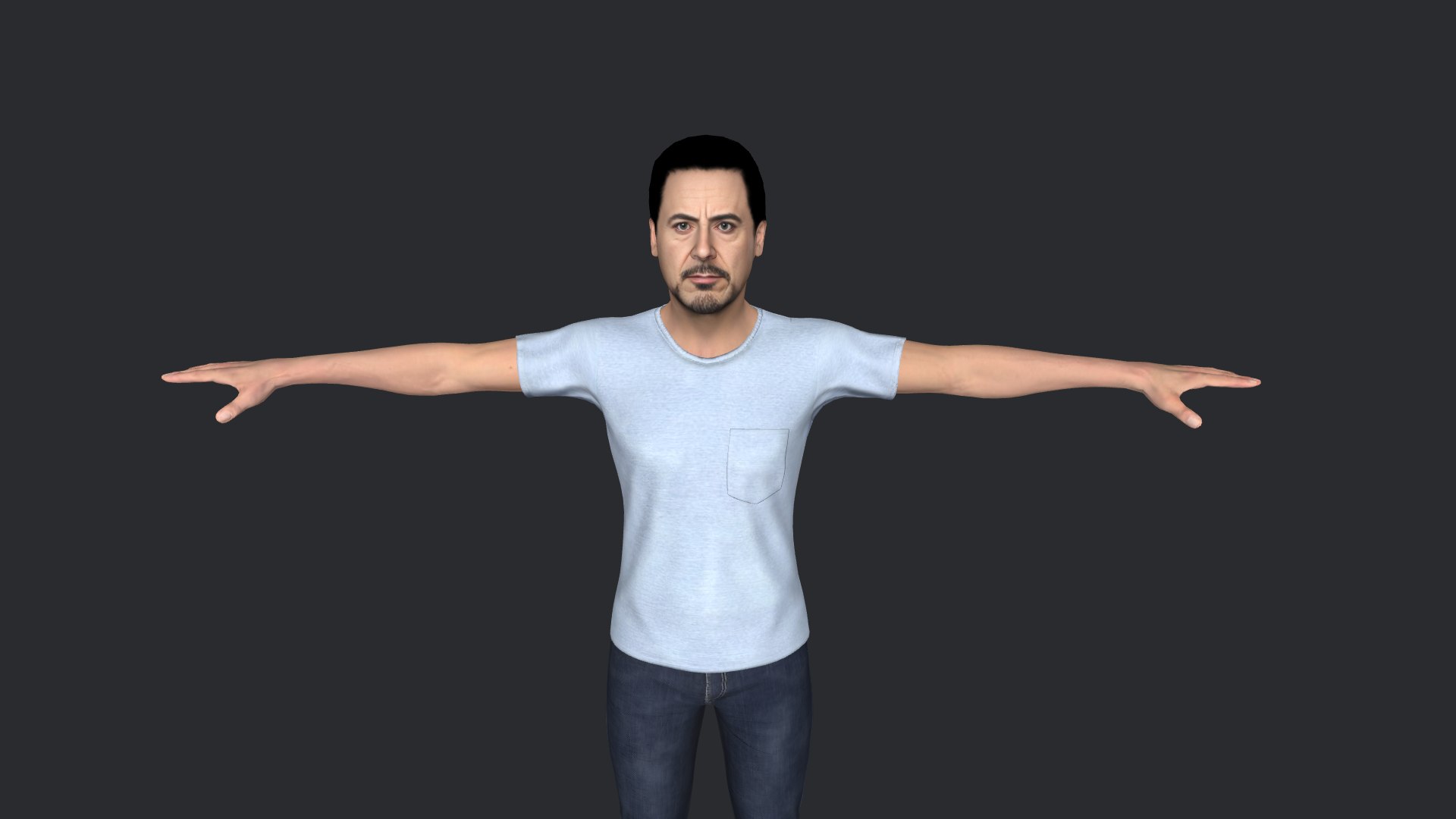 Robert Downey Jr Hyper Realistic Full Body Fully Rigged Character 3D ...