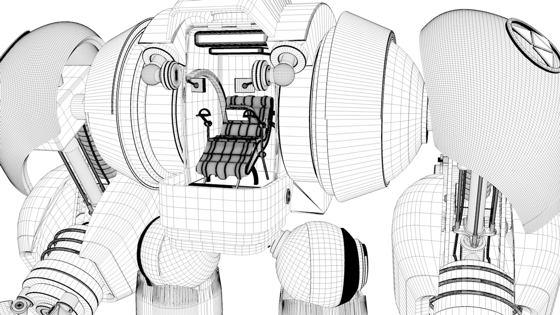 free robot cockpit 3d model