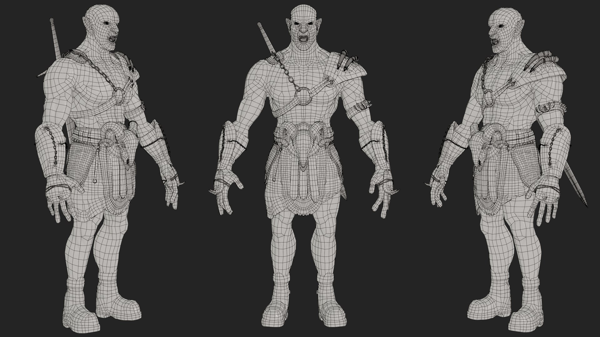 Ork Warrior-Low Poly-Game Ready-Rigged Low-poly Model - TurboSquid 2037303