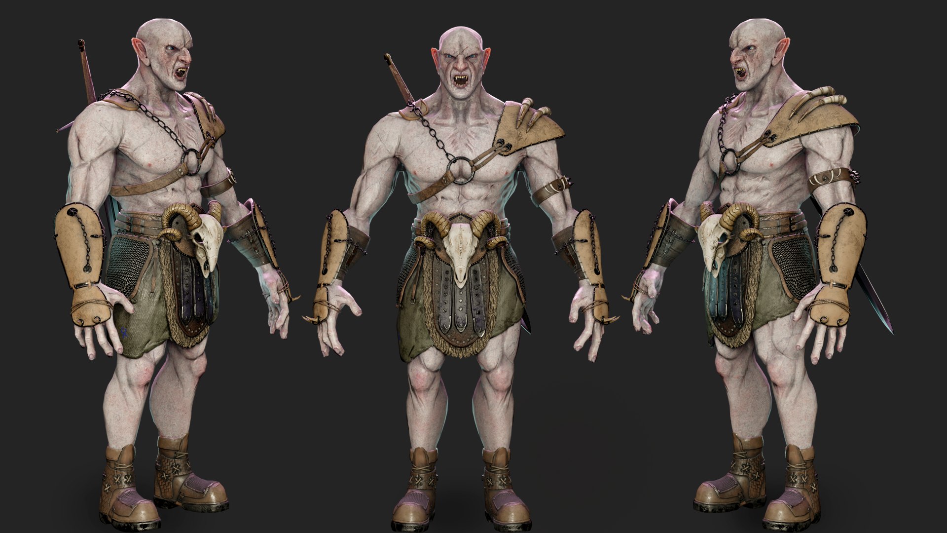 Ork Warrior-Low Poly-Game Ready-Rigged Low-poly Model - TurboSquid 2037303