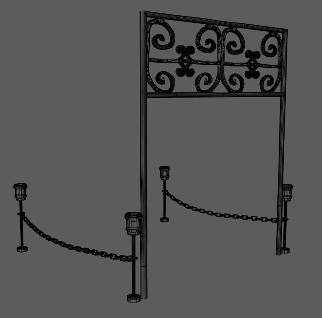 Gate Medieval Fence 3d Model