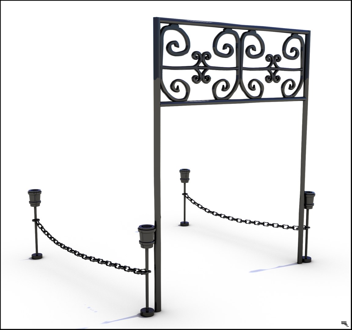 Gate Medieval Fence 3d Model